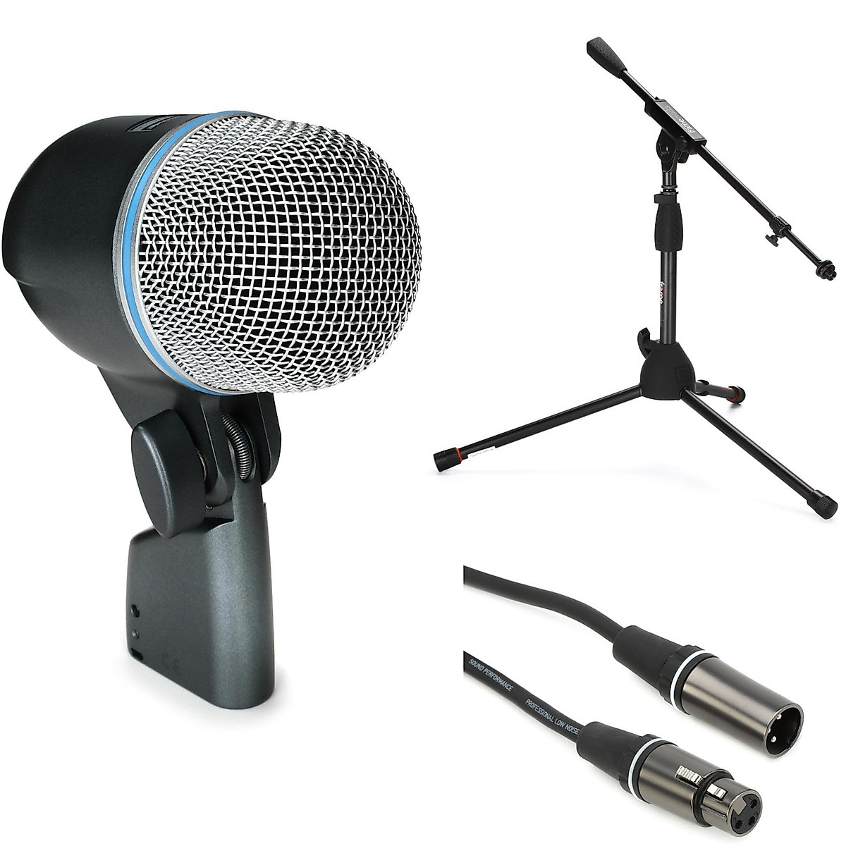Shure Beta 52A Kick Drum Microphone Pack with Stand and Cable