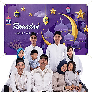 Ramadan Mubarak Decorations Ramadan Banner Eid Backdrop Background for Eid Al-fitr Party Decorations Supplies