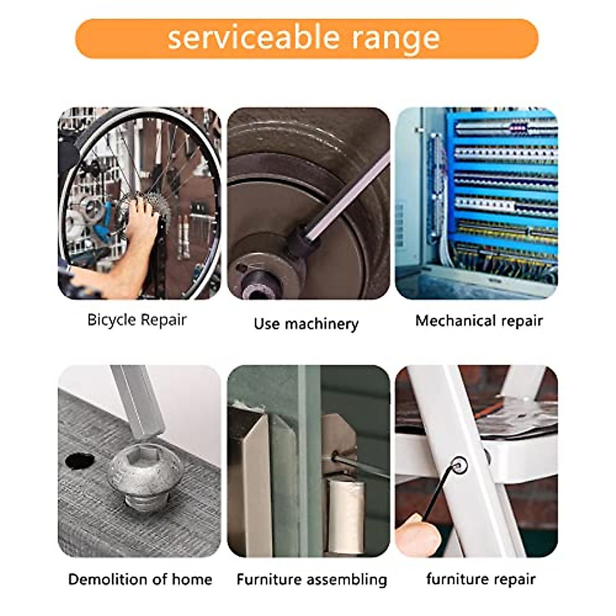 Aienxn 10pcs Black 5/32 inch Standard Hex Dogging Key with Full Loop, Metal Allen Wrench Door Key for Push Bar Panic Exit Device Q-O-046-BK-5/32