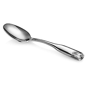 New Star Foodservice 58369 Shell Pattern, 18/0 Stainless Steel, Teaspoon, 6.5-Inch, Set of 12