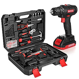 Eastvolt 20V Max Cordless Power Drill Driver Kit & Home Tool Kit, Max 310in.lbs. 18+1 PoisitionTorque Drill For Metal, Wood, Plastics, 168 Pieces tool with case For General Household (EVCD168S)