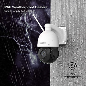 FOSCAM SD2X 18X Optical Zoom 1080P HD Outdoor PTZ WiFi Camera and FAB28S Stainless Steel Waterproof Junction Box Bundle,Totally Weatherproof
