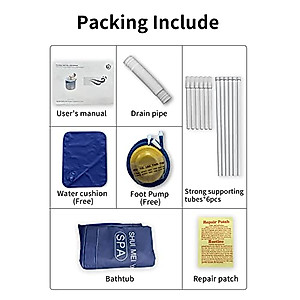 SHUIMEIYAN Large Ice Bath Tub for Athletes Outdoor Portable Free-standing Bathtub for Adults Cold Water Therapy Tub for Recovery Cold Plunge Tub (8209 navy-29.5"Φ x 29.5"H)