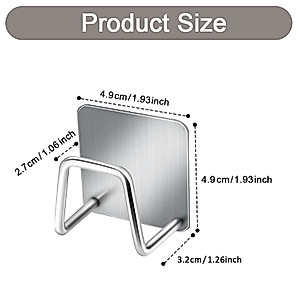 yeulluey 4Pcs Sponge Holder for Kitchen Sink, Strong Adhesive Small Sink Caddy Rustproof Waterproof Quick Drying Dish Holder SUS304 Stainless Steel