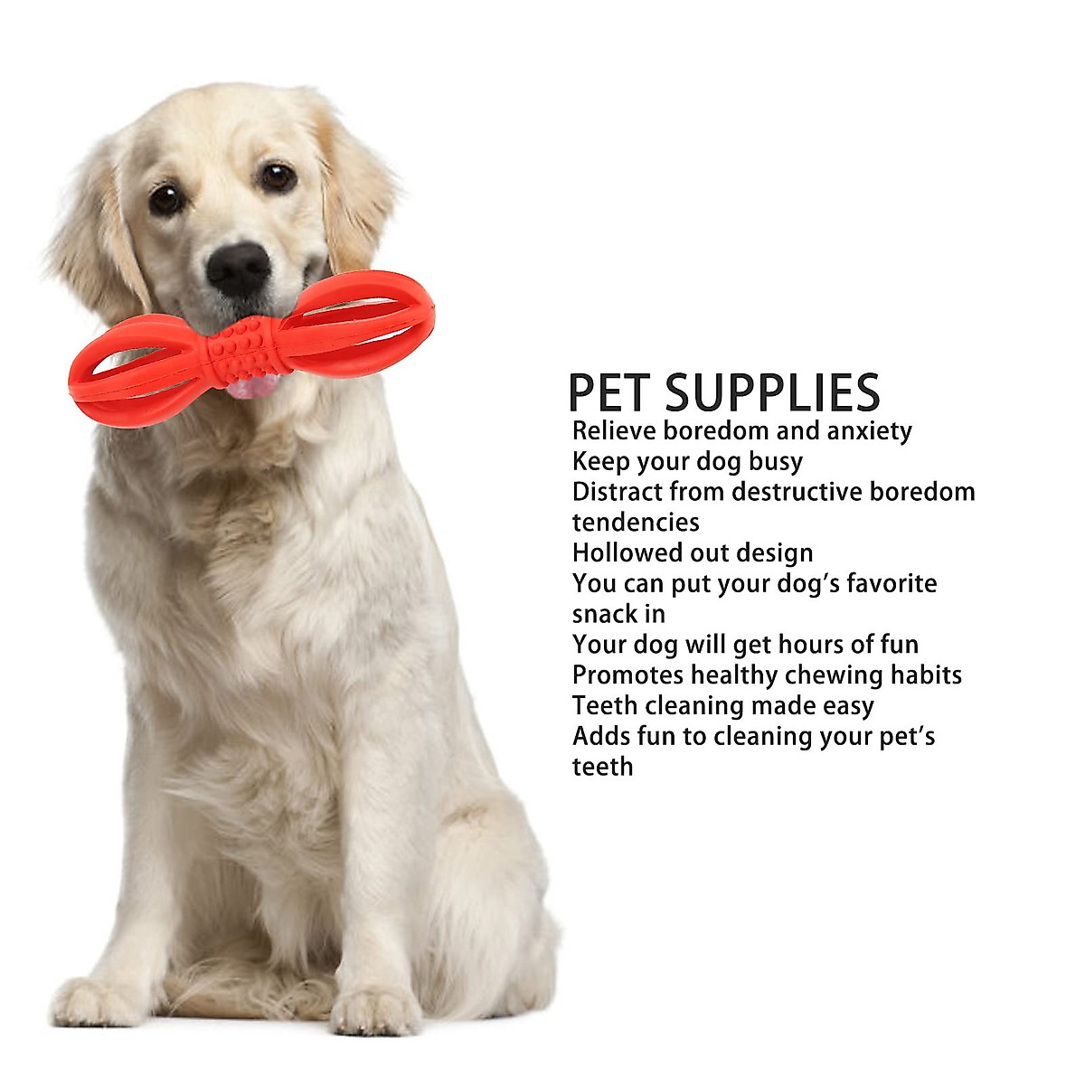 Dumbbell Dog Chew Toy,Relieve Boredom Lightweight Soft Rubber Hollow Dumbbell Dog Teeth Cleaning Toy,Teeth Cleaning Toy for Dog for Pet Supplies