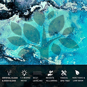 DR. RESIN 64oz Crystal Clear Epoxy Resin Kit, No Yellowing, Self-Leveling, Bubble Free 2 Part Art Resin Kit for Jewelry Tabletop DIY Craft