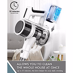 Fykee Cordless Vacuum Cleaner, 4 in 1 Lightweight Cordless Stick Vacuum with 80,000RPM Upgraded Brushless Motor, Vacumm Cleaner with Detachable Battery for Hard Floor Carpet Pet Hair Car