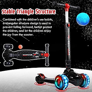 SISIGAD Scooters for Kids Ages 3-12, Toddler & Kids Scooter, 3 Wheel Scooters with Adjustable Height Handlebars, Foot Activated Brake, Mini Kick Scooter for Kids,Christmas Birthday Gifts