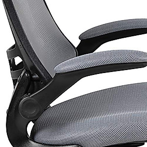Flash Furniture Kelista Mid-Back Dark Gray Mesh Swivel Ergonomic Task Office Chair with Flip-Up Arms