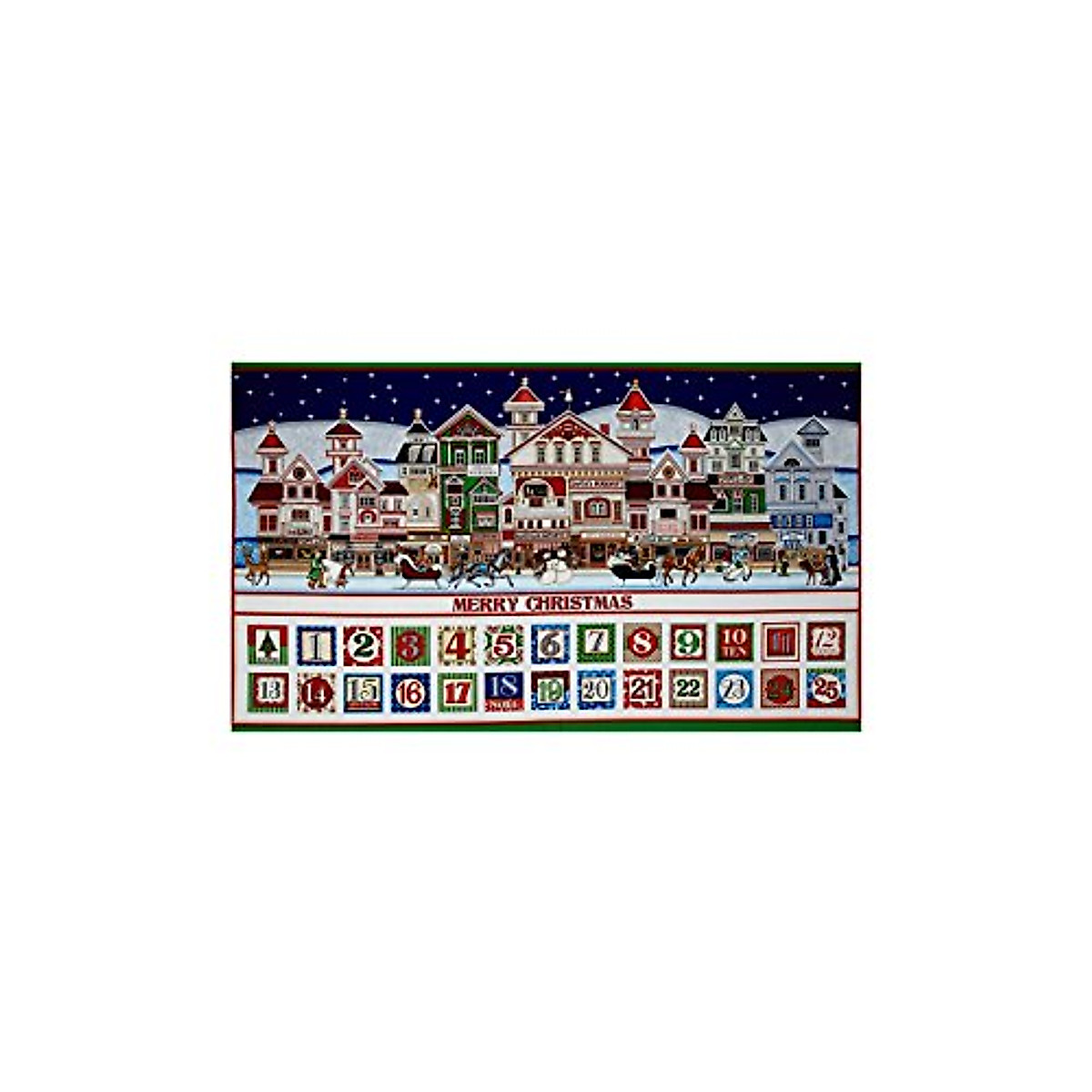 Quilting Treasures Santa Coming to Town Advent Calendar 24 in. Panel Multi Fabric