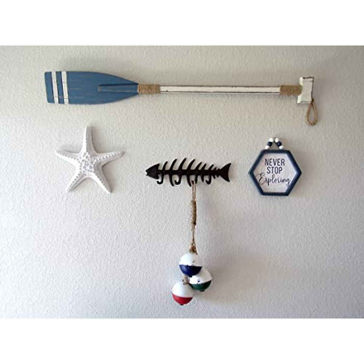 Wallcharmers Large Fish Bone Key, Leash, & Towel Holder | Nautical Home & Wall Decor