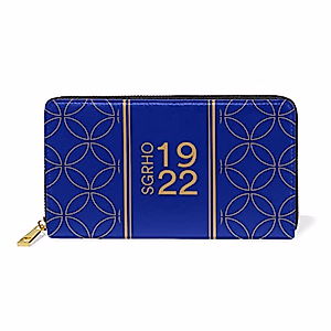 BBGreek Sigma Gamma Rho Sorority Paraphernalia - Vegan Leather Zip Wallet - 1922 - Official Vendor