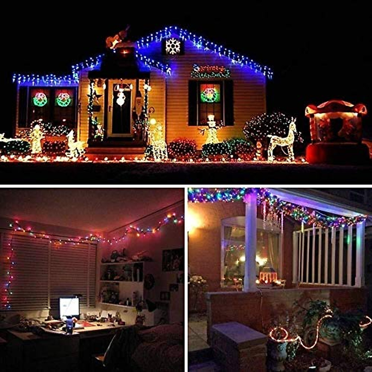 ZSMPY Fairy Lights Solar String Light, Fairy Lights 100 Lights Multicolor 8-Modes 10m Christmas Lights for Patio, Garden, Home, Wedding, Pathway, Party