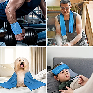 ExTowel Excellent Cooling Towels Neck and Face,(40" x 12") Bulk Ice Towel,Soft Breathable Cooling Towels for Hot Weather,Athletes,Yoga,Gym,Workout,Sports,Camping,Microfiber Cold Towels 4pack