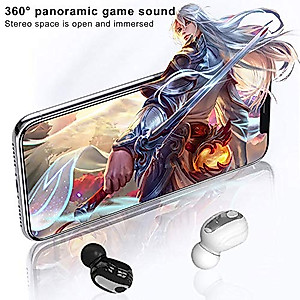 Heave Wireless Earbud,Mini Invisible Wireless Bluetooth 5.0 Earpiece,Hands-Free Noise Reduction in-Ear Earphone Built-in Microphone Headset for Sports/Business/Driving Black