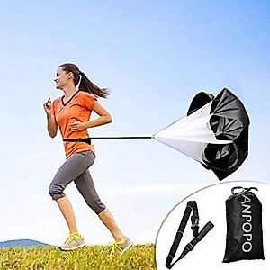 ANPOPO Bfsmile Running Speed Training 56" Parachute with Adjustable Strap, Free Carry Bag. Speed Chute Resistance Running Parachute for Kids Youth and Adults (1 Umbrella)
