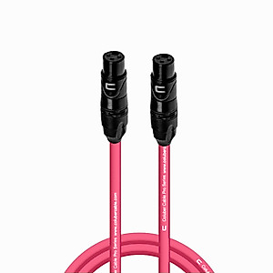 Balanced XLR Cable Female to XLR Female - 5 Feet Pink - Pro 3-Pin Microphone Connector for Powered Speakers, Audio Interface or Mixer for Live Performance & Recording