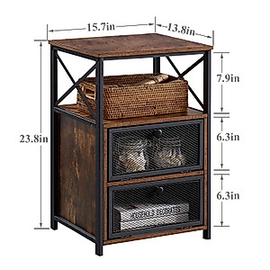 VECELO Nightstand Set of 2 with Drawer, Modern Night Stand for Bedroom, End Side Table for Living Room,Bedroom,Office, Easy Assembly