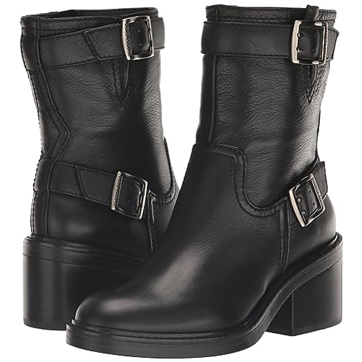 Vince Camuto Women's Vergila Block Heel Bootie Ankle Boot, Black Leather, 9