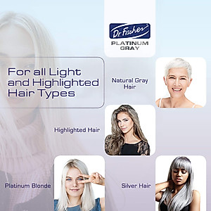 Dr. Fischer Purple Conditioner for Platinum, Silver, Gray and Color Treated Hair - Removes Brassy/Yellow Tones (13.5 fl. oz.)