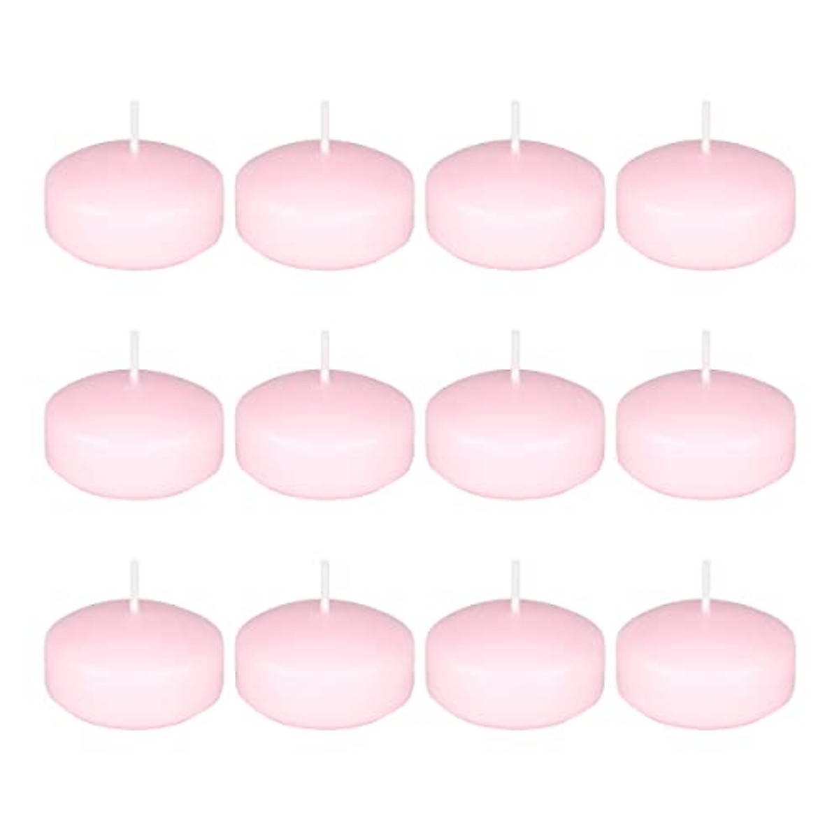Mega Candles 12 pcs Unscented Pink Floating Disc Candle, Hand Poured Paraffin Wax Candles 2 Inch Diameter, Home Décor, Wedding Receptions, Baby Showers, Birthdays, Celebrations & Party Favors