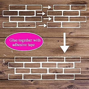 4Pcs Brick Stencils for Painting Walls 17 x10Inch, Reusable Brick Stencil for Concrete Floor Large Brick Patterns Wall Stencil for Home Decor (Brick)