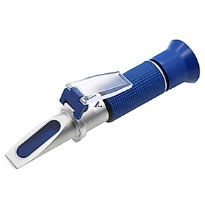 AMTAST Handheld Beer Refractometer Brix Refractometer Wine Refractometer Tester ATC Dual Scale-Brix 0-32% Specific Gravity 1.000-1.120, Made of Copper (Not Cheap Aluminum)