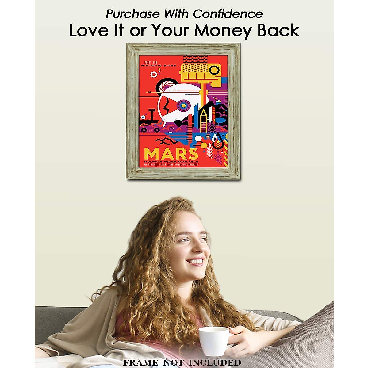 Mars' Space Tourism Astronomy Wall Art: Unique, Boho & Modern Astrology Home Decor for Living Room, Bedroom & Office - Creative Gift Idea for Zodiac, Space, NASA Poster Fans | Unframed Posters 11x14