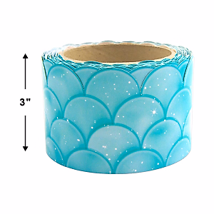 Ombre Turquoise Scallops Bulletin Board Borders for Classroom Trim Back to School Decoration 36 Feet