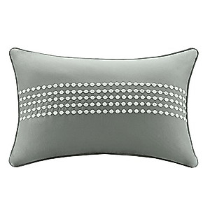 Madison Park Essentials MPE10-086 Merritt Complete Bed and Sheet Set, Queen (90 in x 90 in), Grey