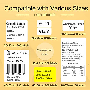 DETONGER Label Maker DP23P Thermal Portable Bluetooth Barcode Label Maker with 1 Pack 50x30mm Label Sticker for Home Office Organization Commercial Use, Android & iOS,Red