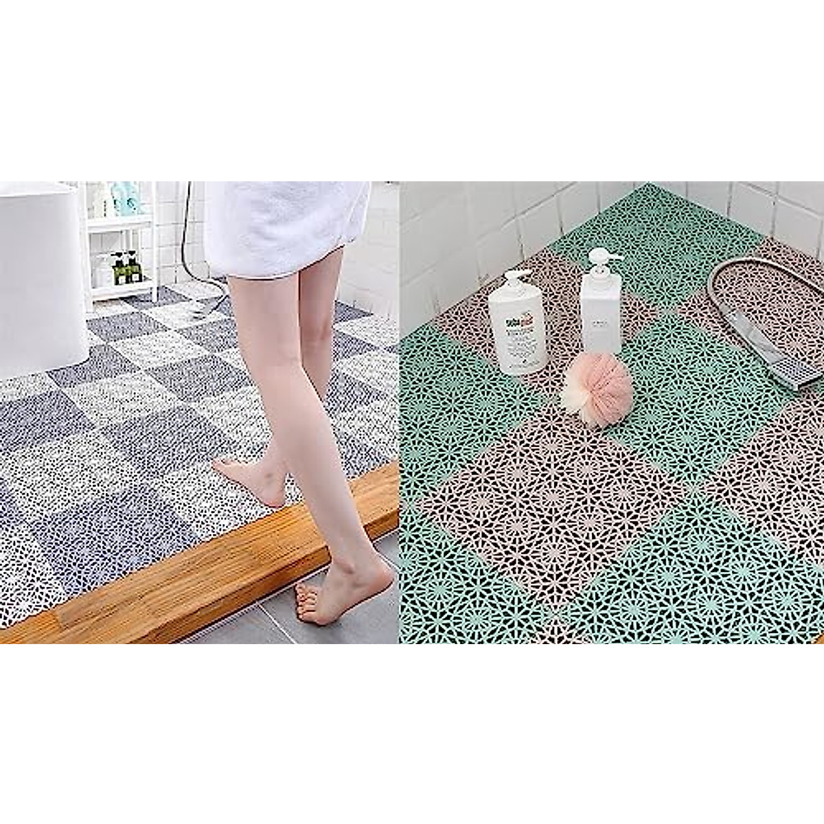 Modular Garage Flooring Tile - Interlocking Soft PVC, 12"x12" Pool Patio Floor, Non-Slip Splicing Floor Mat, Interlocking Drainage Mats Outdoor Indoor (B)