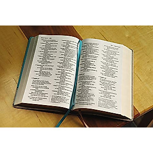 NIV, Personal Size Bible, Large Print, Leathersoft, Teal/Gold, Red Letter, Comfort Print