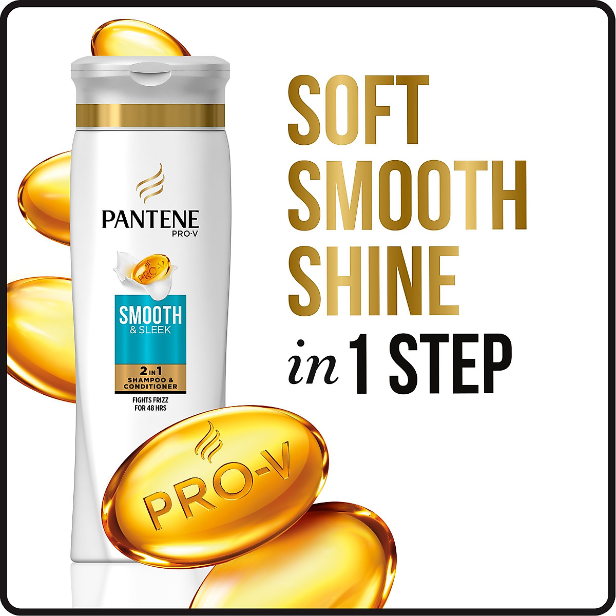 Pantene Pro-V Smooth & Sleek 2 In 1 Shampoo & Conditioner, 20.1 Fl Oz, 20.100000000000001 Fl Oz