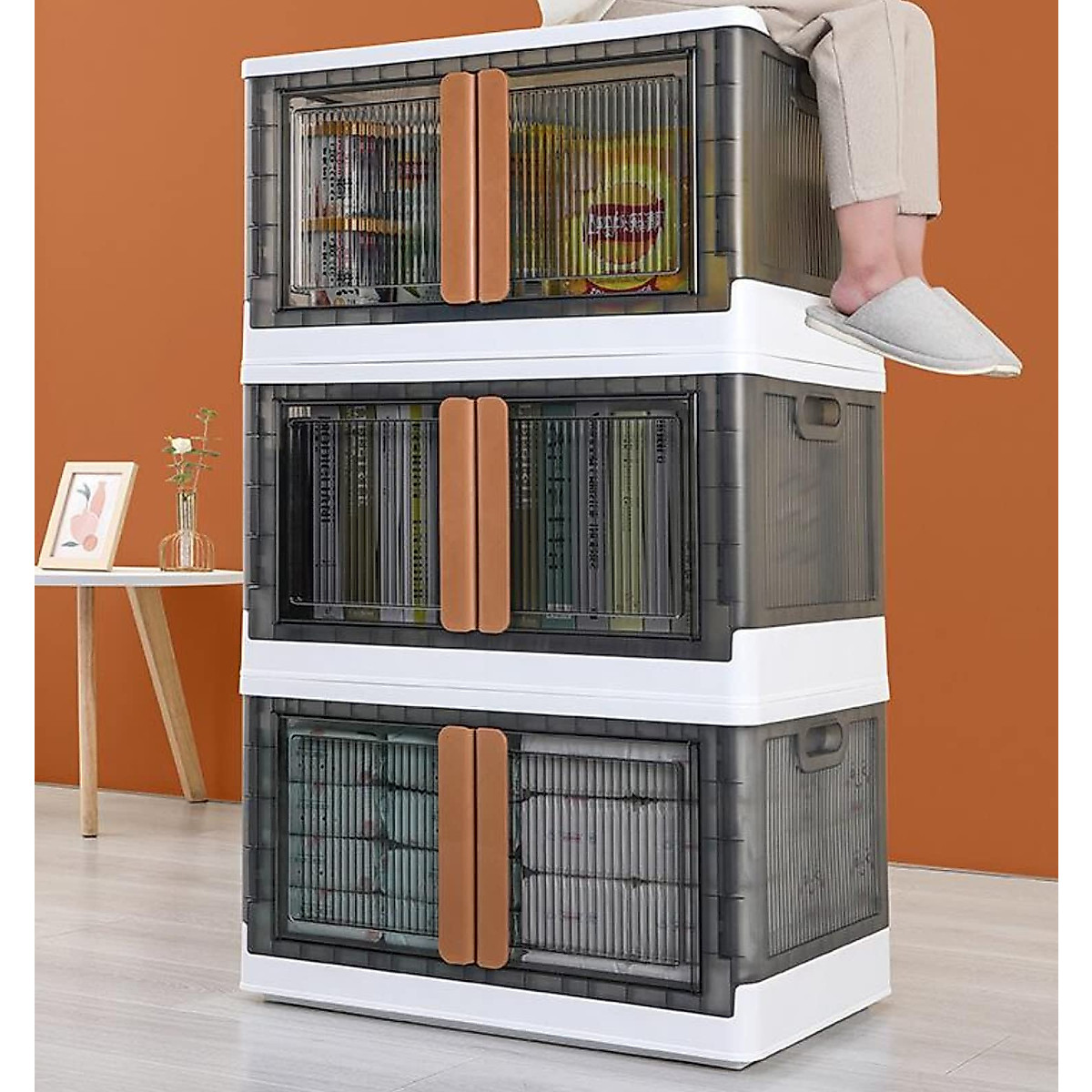 Luseba Storage Bins with Lids - Collapsible Plastic Storage