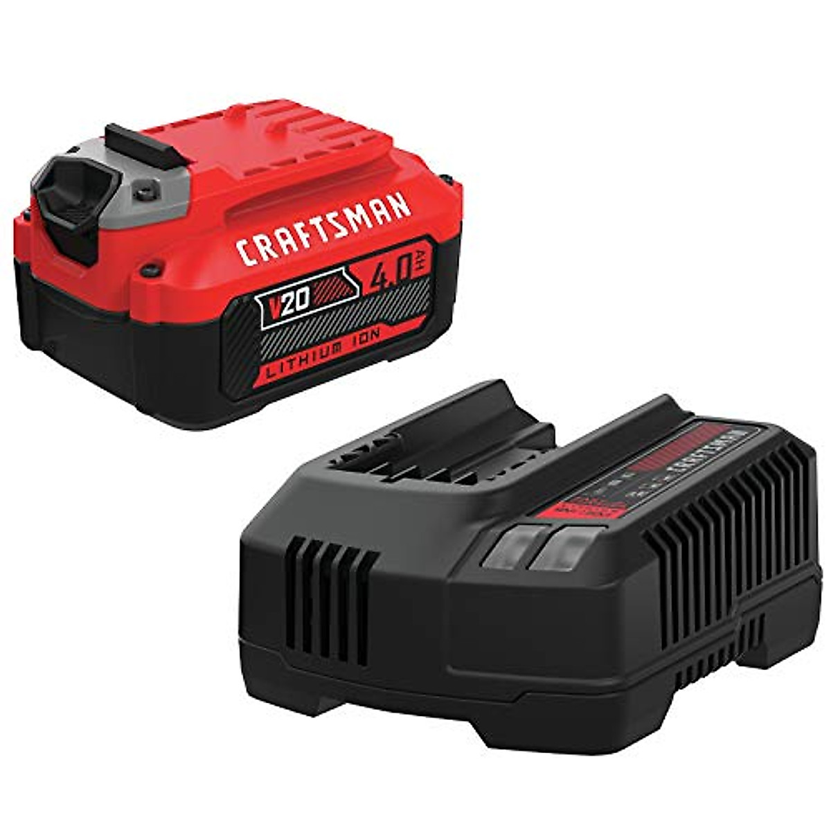 CRAFTSMAN V20 Craftsman Battery, Power Tool Kit, Charger Included, 4.0-Ah (CMCB204-CK)