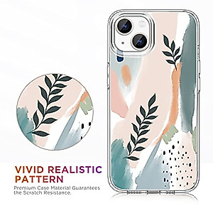 Foreverluck iPhone 13 Case Cute, Boho Design iPhone 13 Case for Women, TPU + PC, Shockproof and Non-Fading, Wireless Support, 6.1 inch/Foliage 2