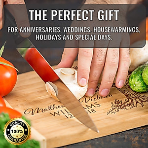 Housewarming Present for New Apartment, Cutting Board Personalized | 13.5x11.5 | 12 Designs & 2 Sizes, Wedding Gifts for the Couples - 2 Tone Block Board #G