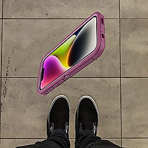 OtterBox Defender Series Screenless Edition Case for iPhone 14 & iPhone 13 (Only) - Holster Clip Included - Microbial Defense Protection - Non-Retail Packaging - Morning Sky (Pink)