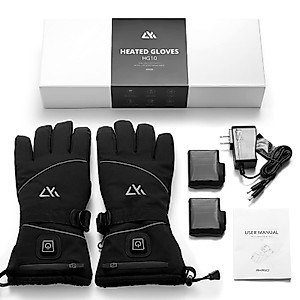 AKASO Heated Gloves for Men Women, Electric Heated Ski Gloves with 3 Heating Modes, Thermal Insulation Winter Hand Warmers with Rechargeable Battery-Overheating Protection- Best Gift, Black(L)