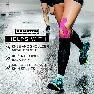 (135 Feet) Bulk Kinesiology Tape Waterproof Roll Sports Therapy Support for Knee, Muscle, Wrist, Shoulder, Back/Original Uncut Premium Therapeutic Elastic & Hypoallergenic Cotton - (Pink)