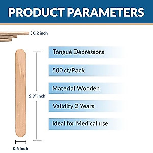 Perfect Stix Tongue Depressors, Non-Sterile, 6", 500 Ct Senior, Pack of 500ct, Brown
