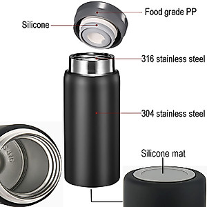 Dadamong 2-Pack Mini Pocket Tumbler Bottle 6 Ounce, Stainless Steel Small Portable Vacuum Insulated Travel Mug with Leak Proof Lid, Tea Water Cream Coffee Cup for Camping Travel Workout Walk