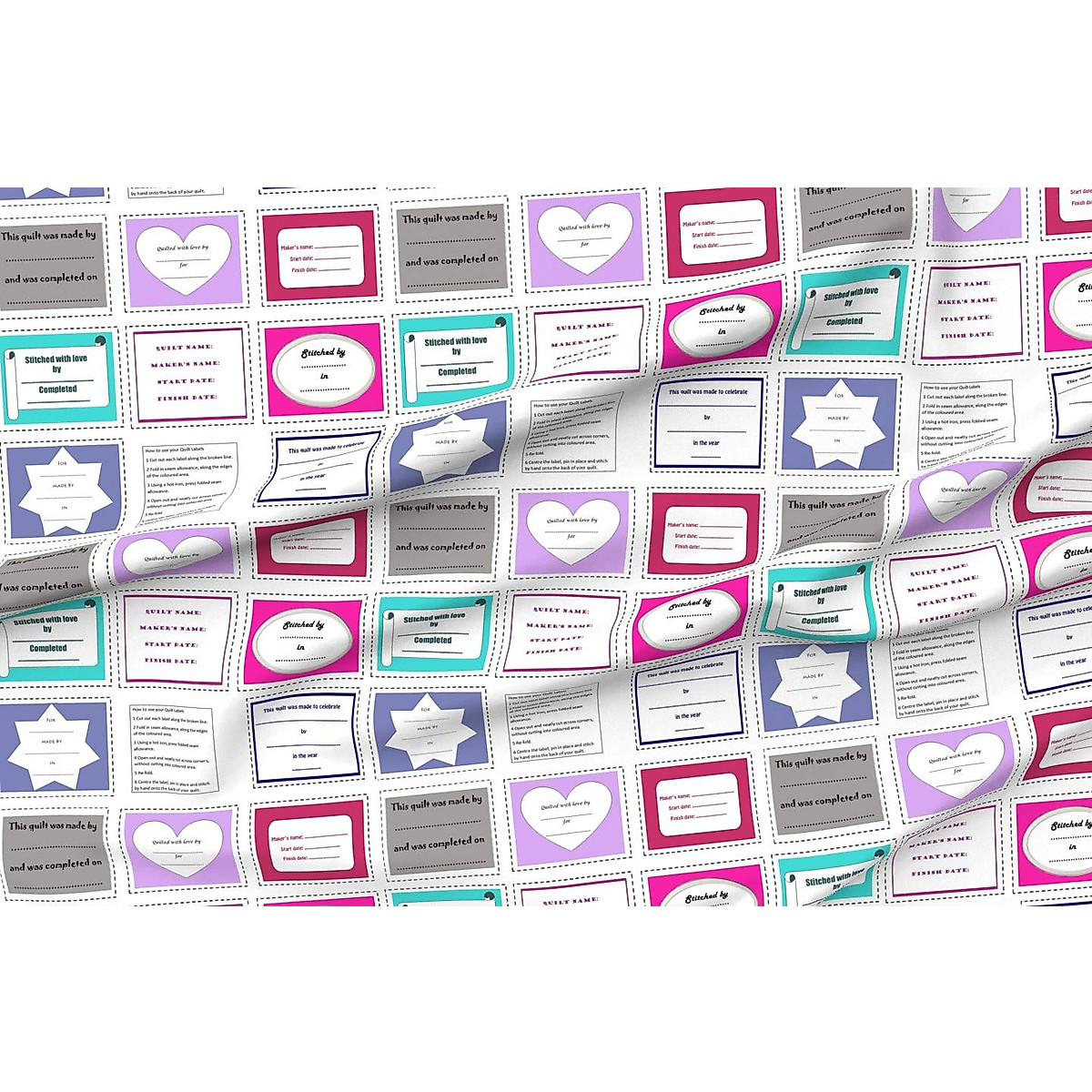 Spoonflower Fabric - Quilt Label Out Sewing Printed on Petal Signature Cotton Fabric Fat Quarter - Sewing Quilting Apparel Crafts Decor