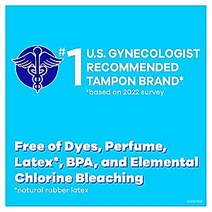 Tampax Pearl Plastic Tampons, Light/Regular/Super Absorbency Multipack, 188 Count, Unscented (47 Count, Pack of 4 - 188 Count Total) - Packaging May Vary