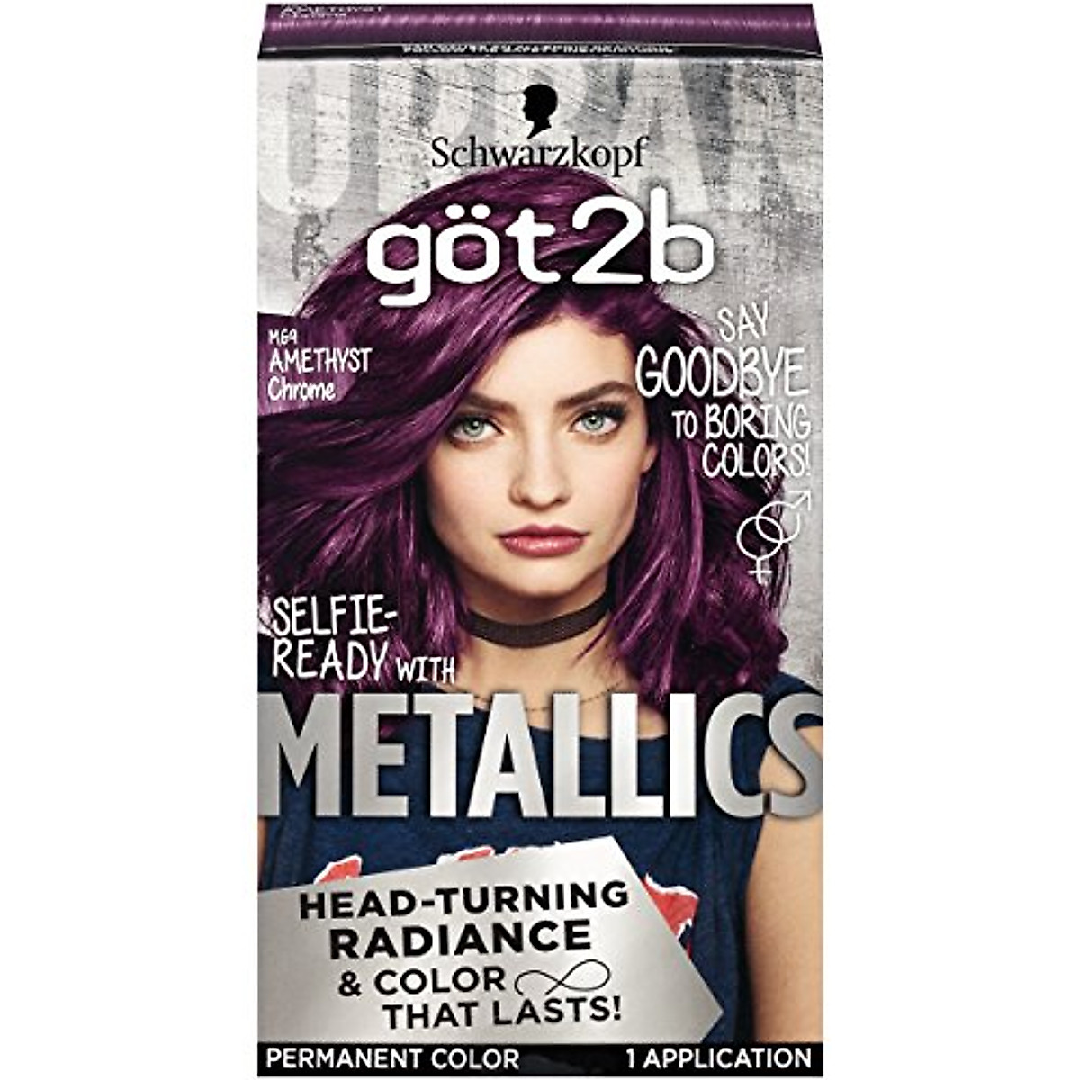 Schwarzkopf Got2b Metallics Permanent Hair Color, M69 Amethyst Chrome