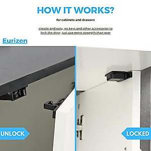 Eurizen RV Drawer Latches and Catches, Eurizen 6 Pack RV Cabinet Door Latches and Catches, 10 Pull Force Latches for Home and Cabinet Doors, Ideal for RV, Camper, Motor, Home, Trailor