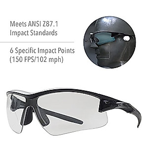 Howard Leight by Honeywell Uvex Acadia Shooting Glasses with Uvextreme Plus Anti-Fog Lens Coating, Clear Lens (R-02214)