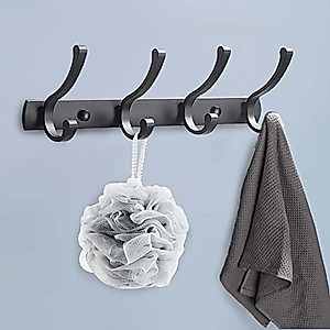 Coat Hook Rack Mount Hanger Hat Robe Holder Clothes Organizer, 4 Hook
