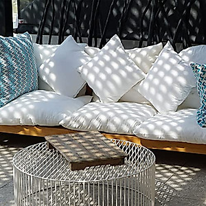 Fixwal 18x18 Inches Outdoor Pillow Inserts Set of 4, Waterproof Decorative Throw Pillows Insert, Square Pillow Form for Patio, Furniture, Bed, Living Room, Garden ( White )